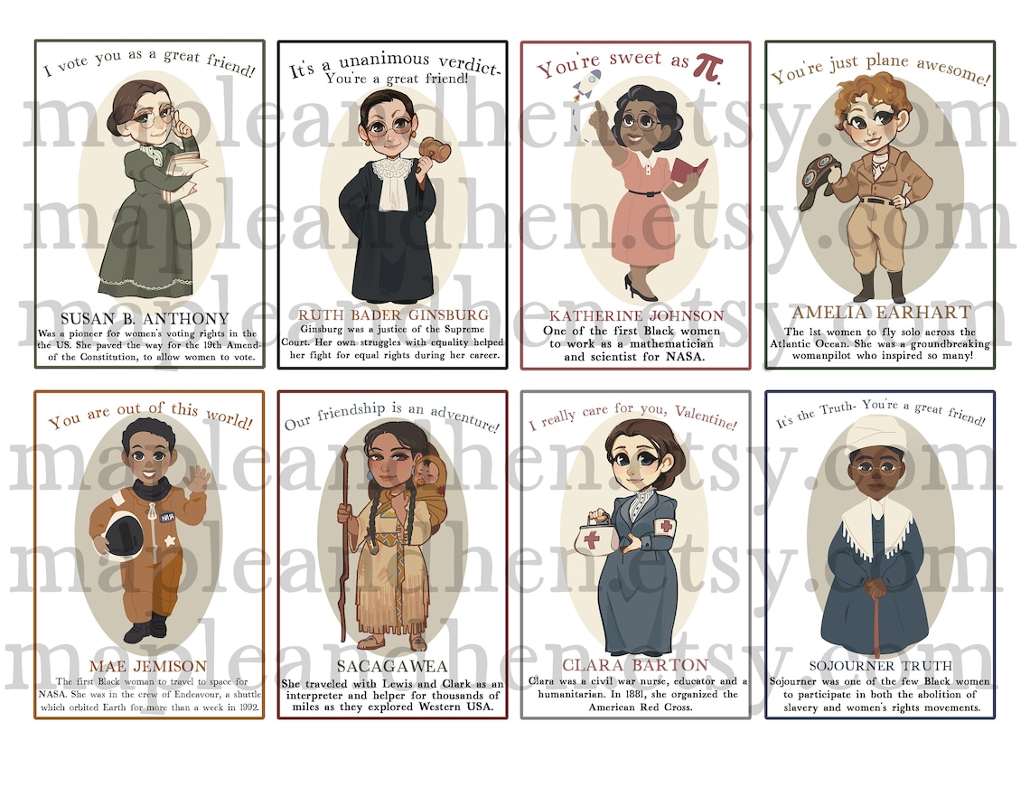 Strong Women Valentine Cards | Printable Instant Download Empowered ...