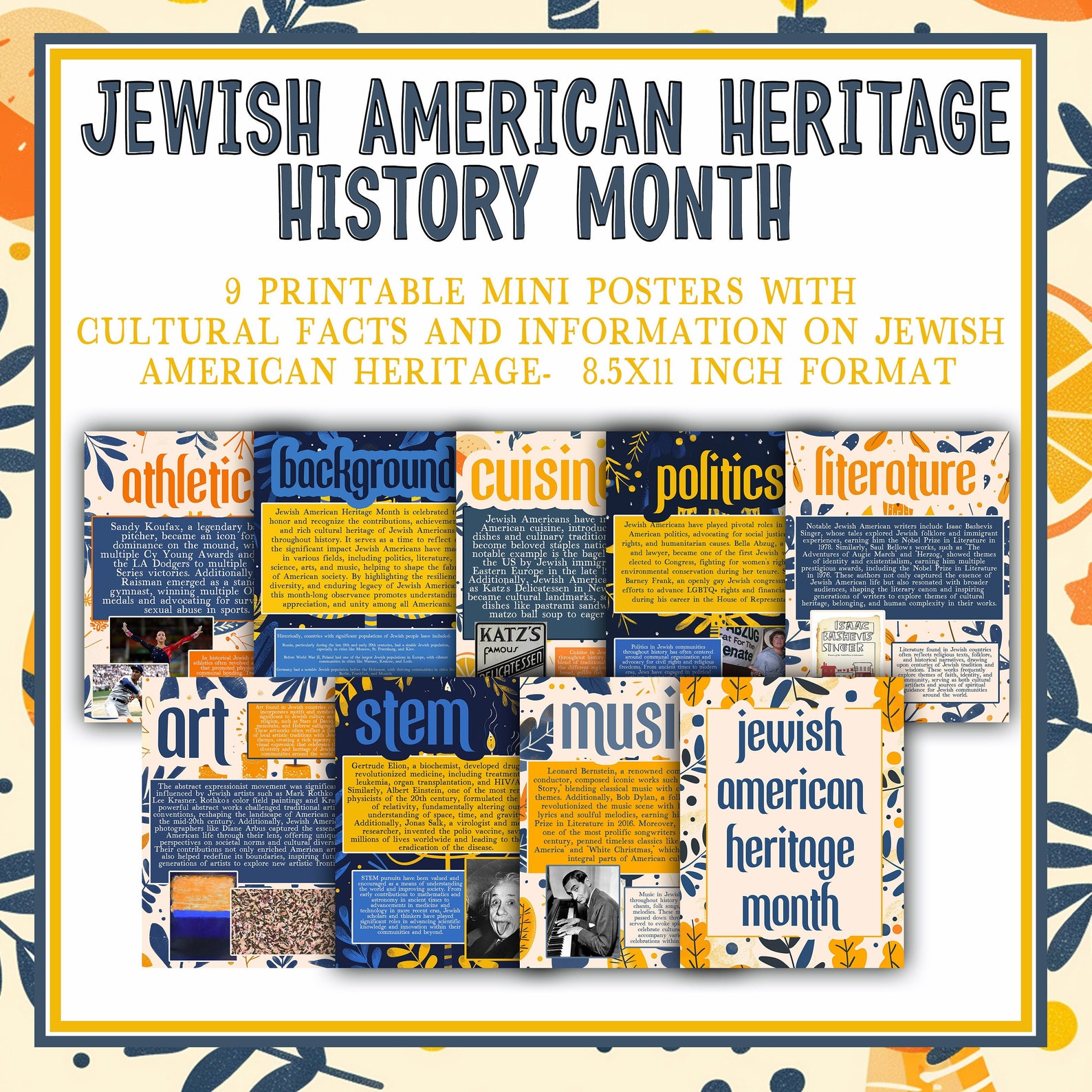 Jewish American Heritage Month Bulletin Board Set | Jewish History and ...