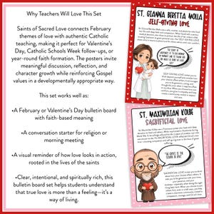 Catholic Saints Valentine Bulletin Board | Saints of Sacred Love Poster ...