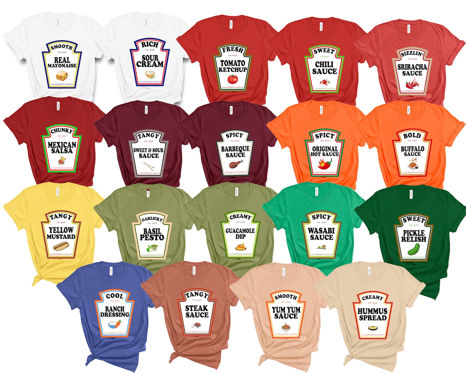 Group Condiments Shirts Matching Condiment Costume Shirt for | Etsy