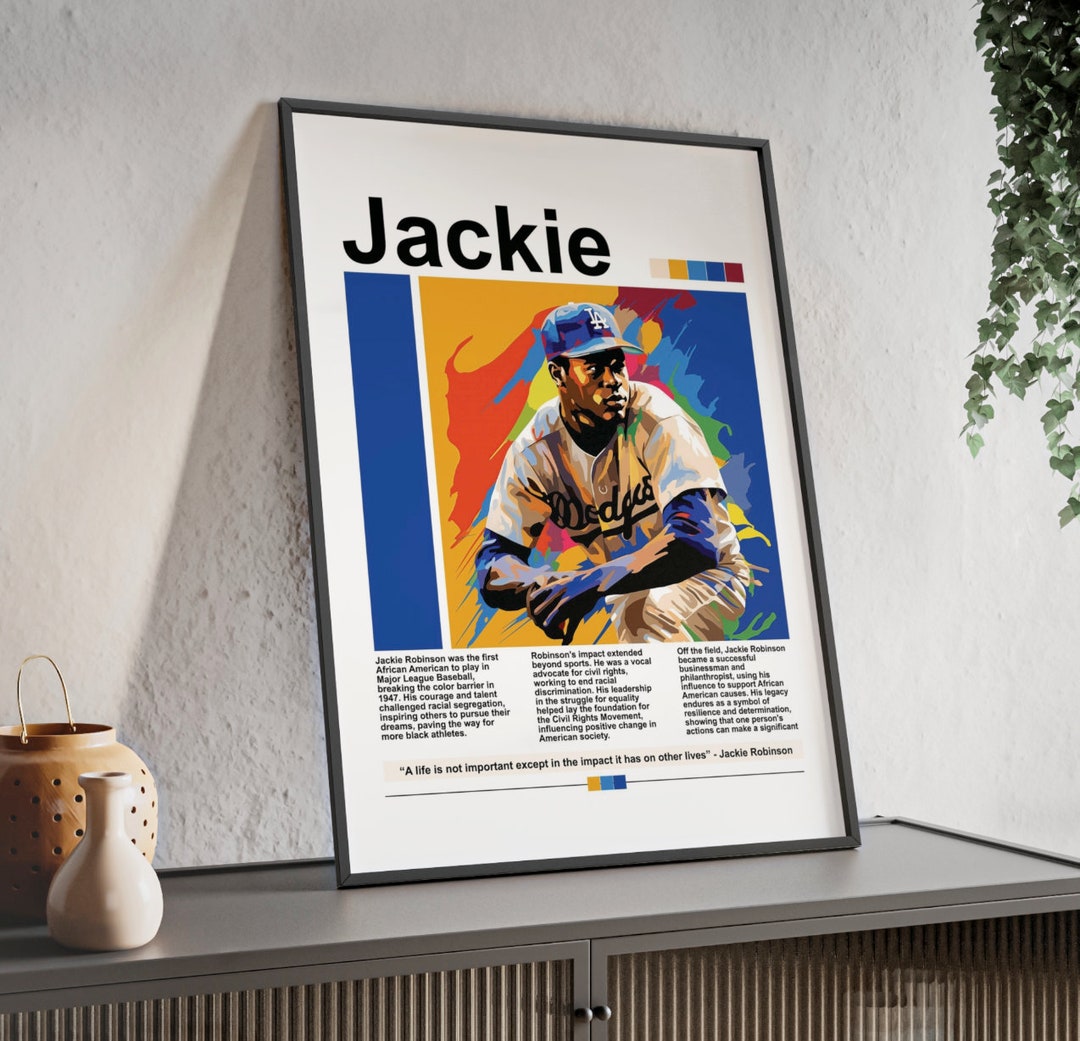 Jackie Robinson Digital Art Print | Black History Month Printable ...