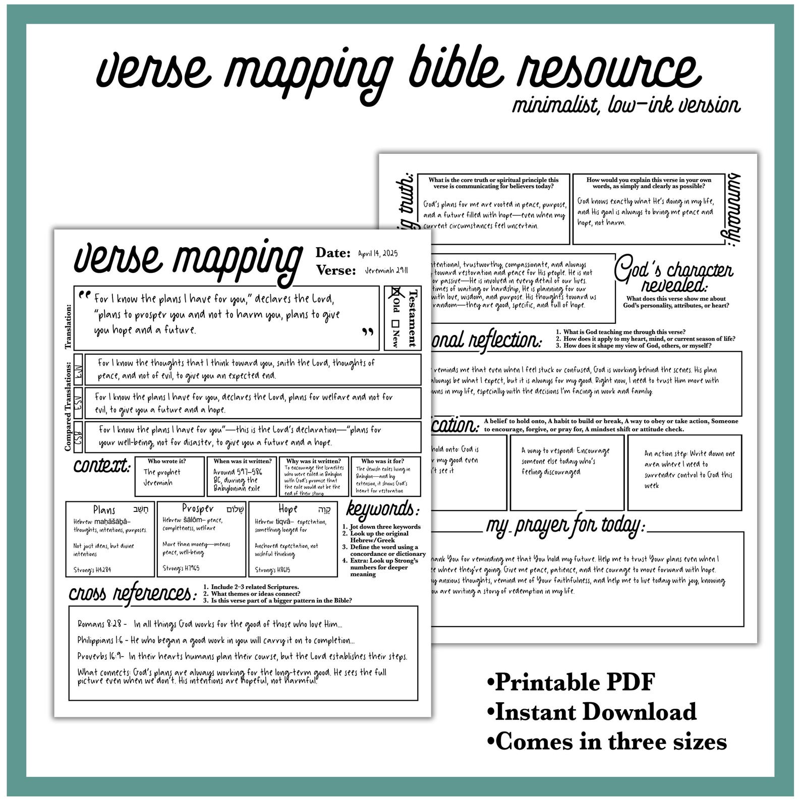 Digital Bible Study Essentials Bundle | Verse Mapping, Character Study ...