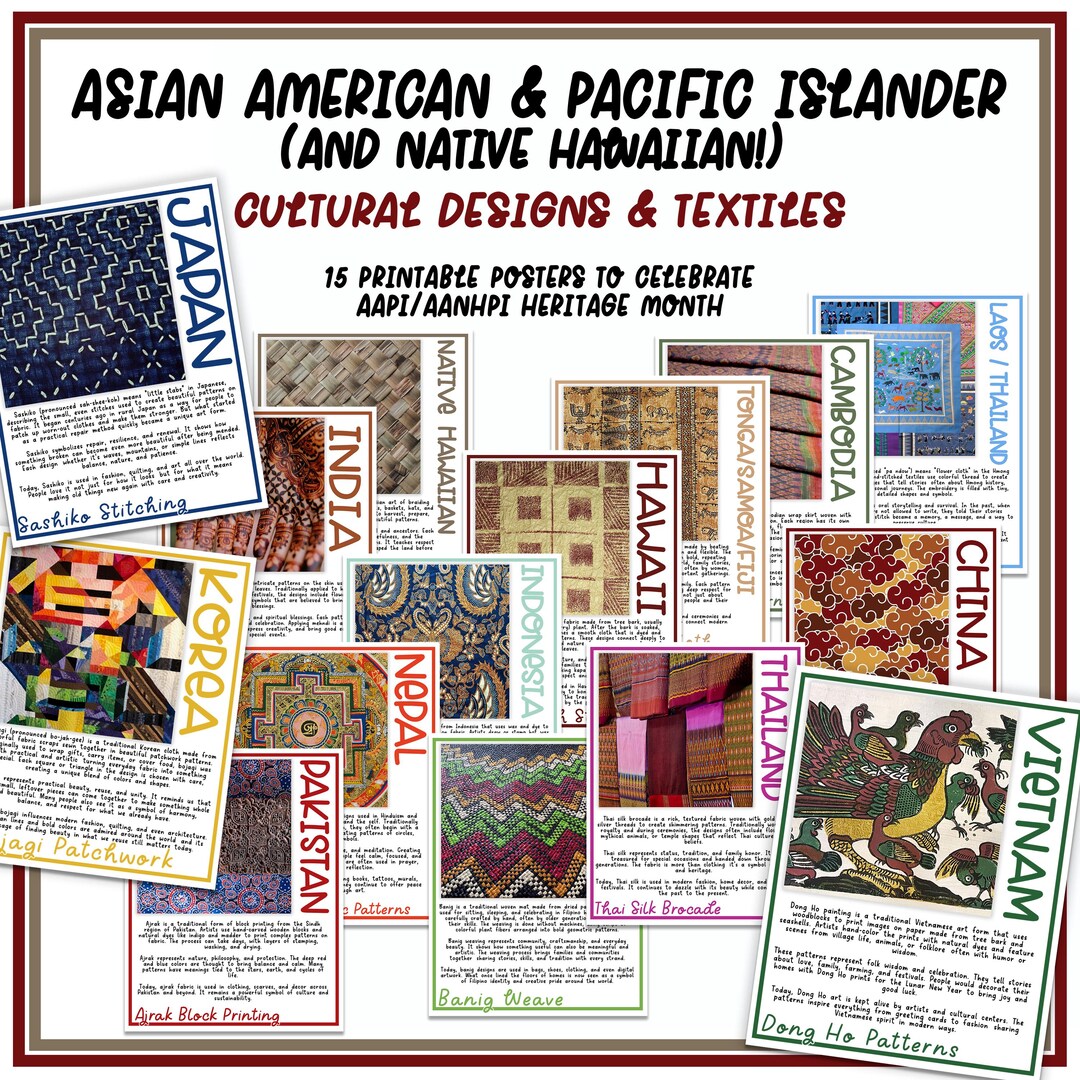 AANHPI Heritage Month Posters | 15 AAPI Cultural Designs and Textiles ...