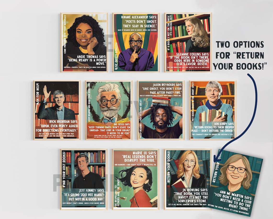 Funny Slang Library Rules Posters | Middle School Gen Alpha Tween ...