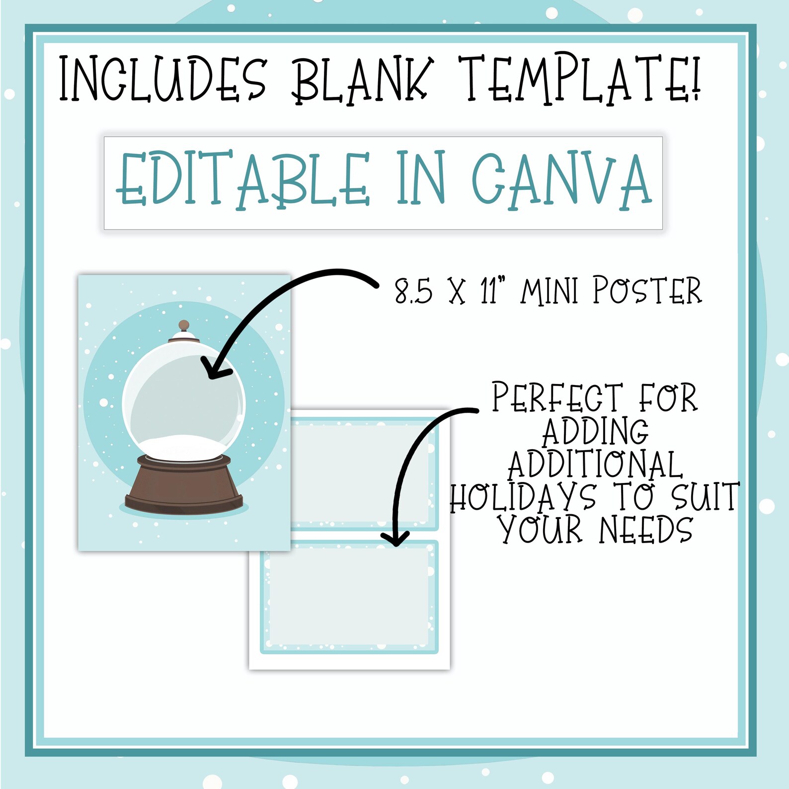 World Winter Holidays Snow Globe Bulletin Board | 16 Holidays Around ...