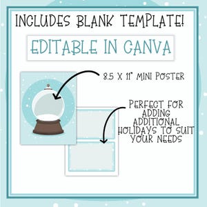 World Winter Holidays Snow Globe Bulletin Board | 16 Holidays Around ...