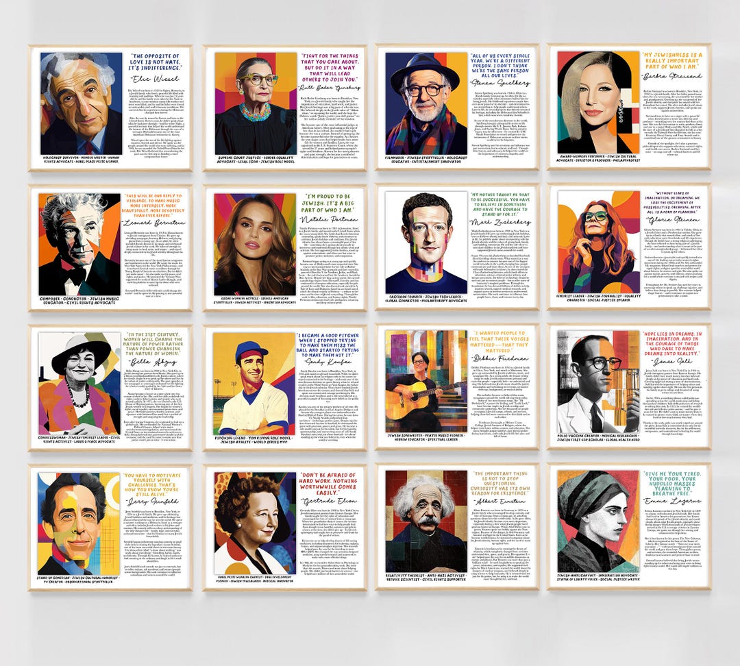 Jewish American Heritage Month Poster Set | 16 Inspiring Jewish ...