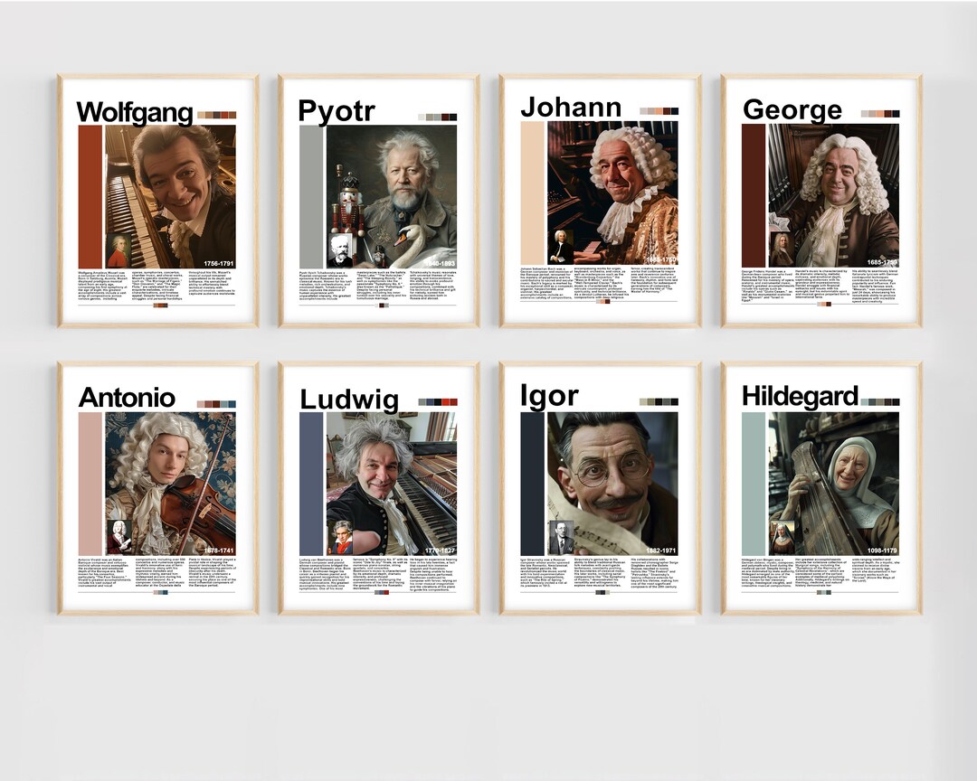 Music Composers Posters | Funny Musical Bulletin Board Set | Classical ...