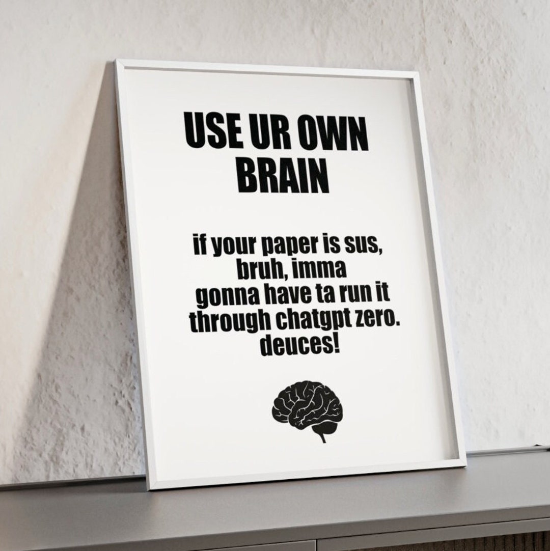 Funny Classroom Poster High School Middle School Teacher Sus Paper ...