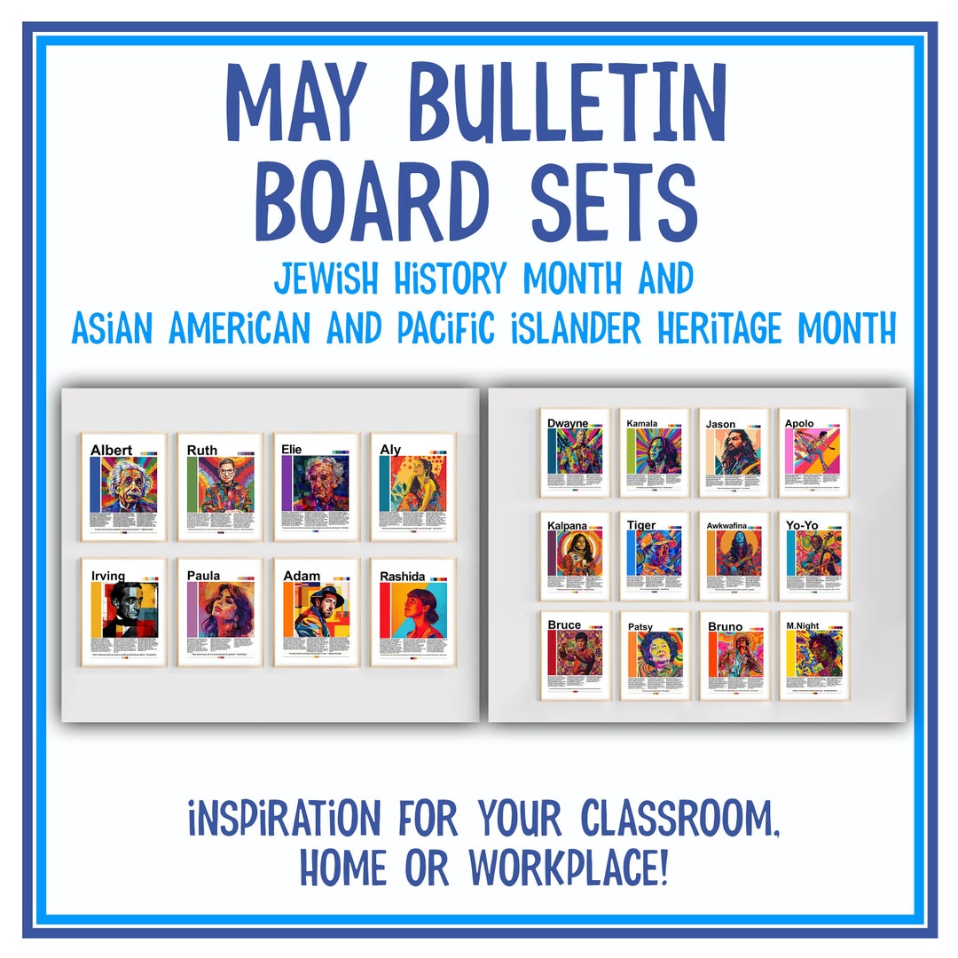 May Bulletin Board Set | AAPI and Jewish American Heritage Month ...