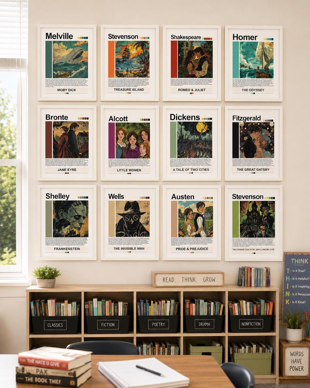 Classic Literature Posters for Classrooms | ELA Bulletin Board Poster ...