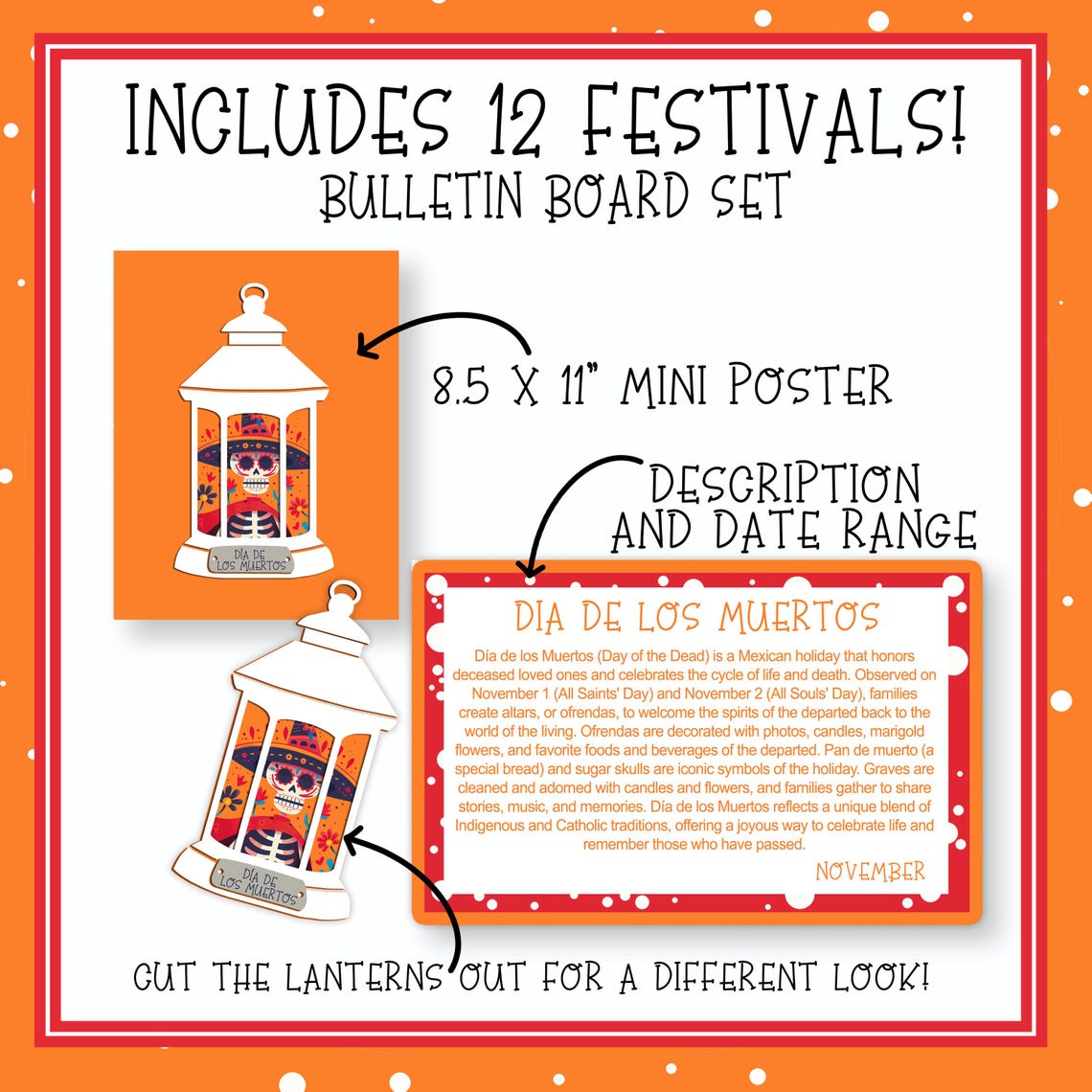 Cultural Festivals Bulletin Board | Lantern Classroom Banner | Holidays ...