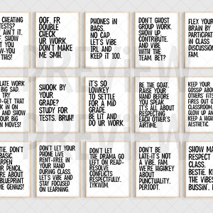 Funny Classroom Posters High School Middle School Teacher Slang ...