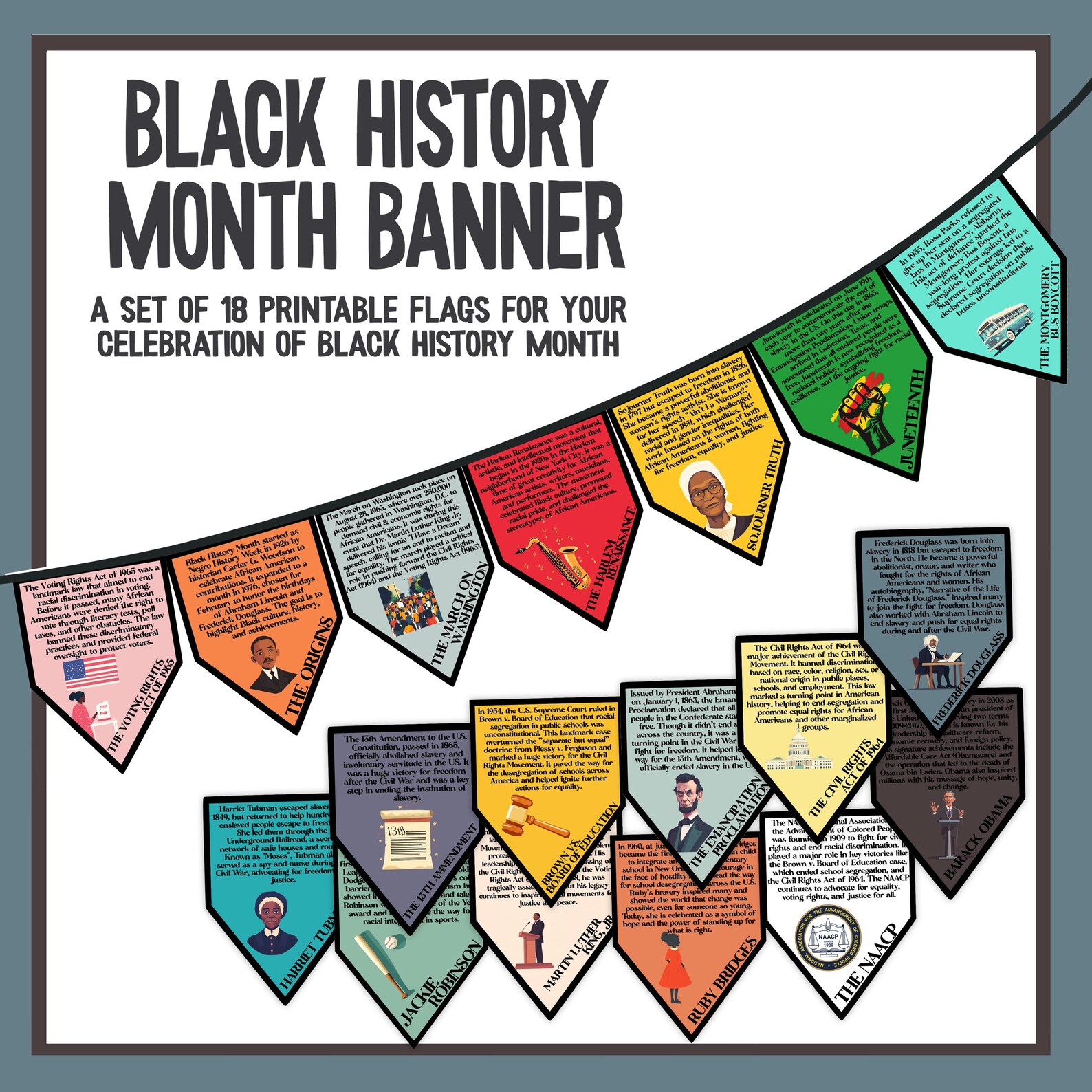 Black History Month Classroom Decorations | Printable Civil Rights ...