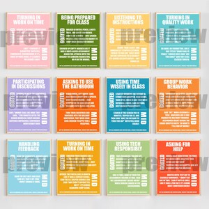 Goated Vs. Mid Classroom Behavior Posters | Funny Gen Alpha Classroom ...