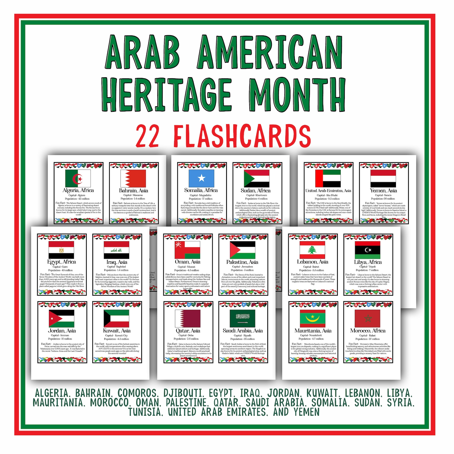 Arab American Heritage Month Bulletin Board Bundle | Arab Americans ...