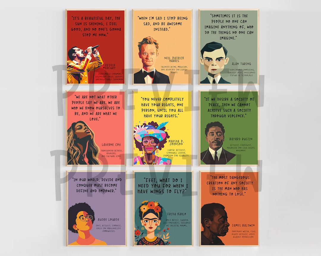 Pride Month Bulletin Board Posters | LGBTQIA+ Leaders Printables Poster ...
