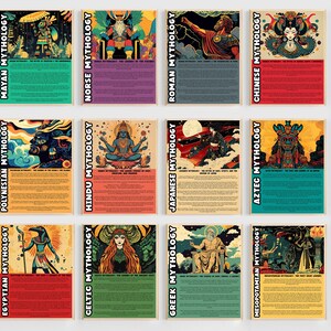 Ancient Mythology Bulletin Board | Mythologies Poster Set | Cultures ...