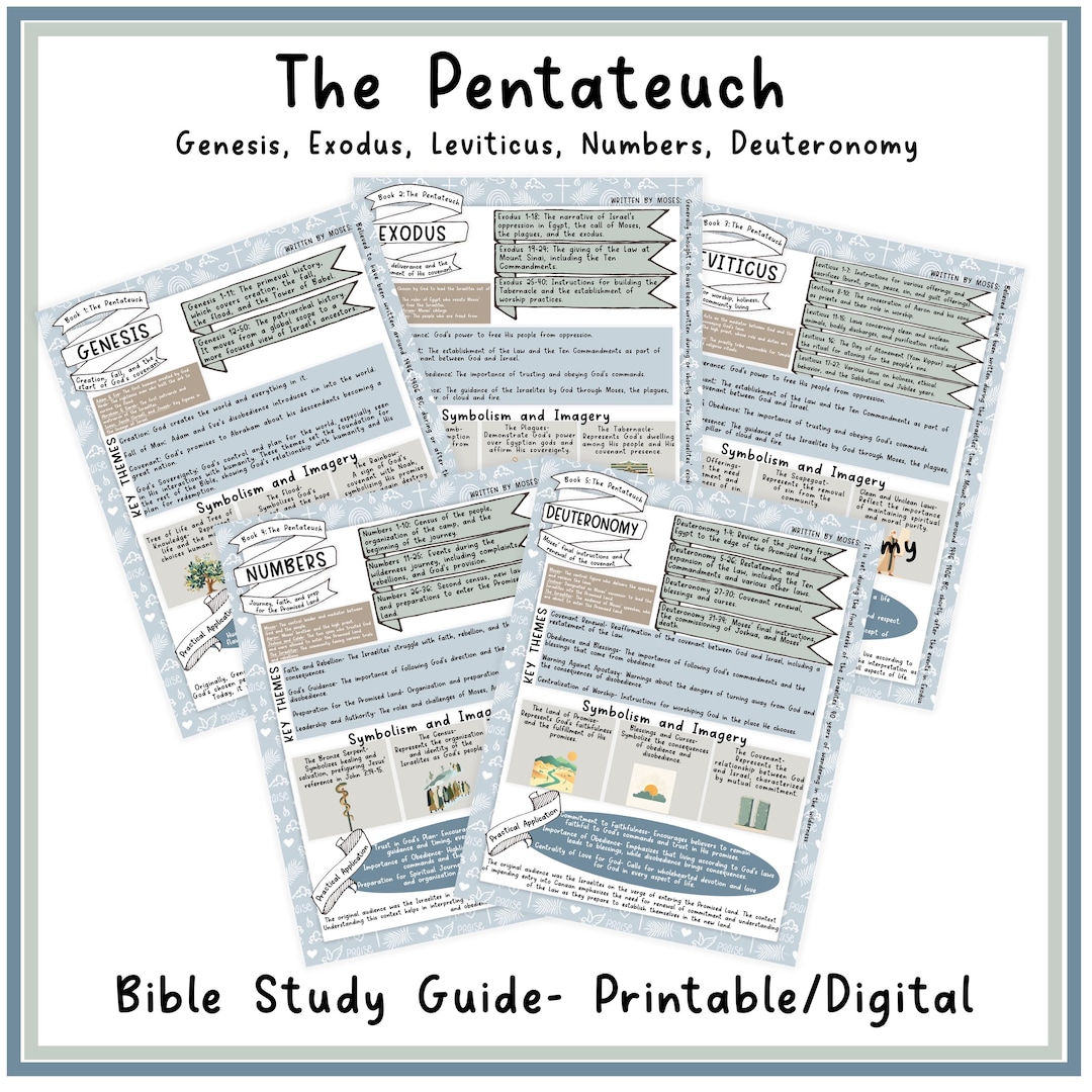 Bible Study Guide | the Pentateuch Digital Guide | Printable Bible ...