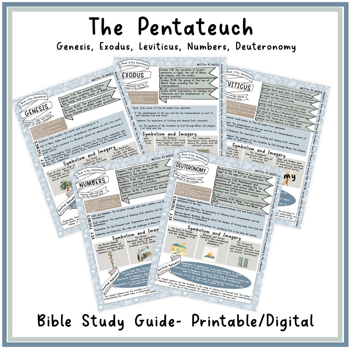 Bible Study Guide | the Pentateuch Digital Guide | Printable Bible ...
