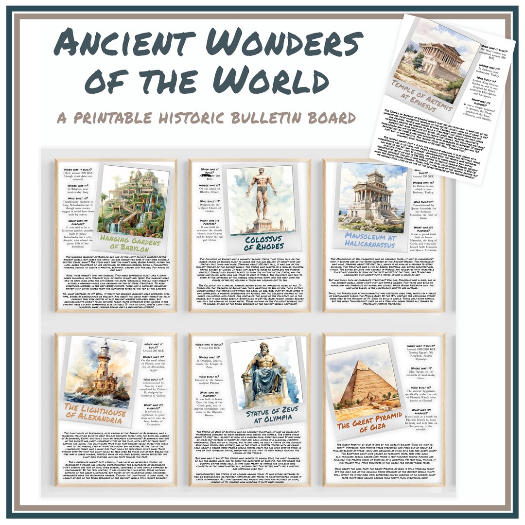 Seven Wonders of the Ancient World Bulletin Board Set | History Teacher ...