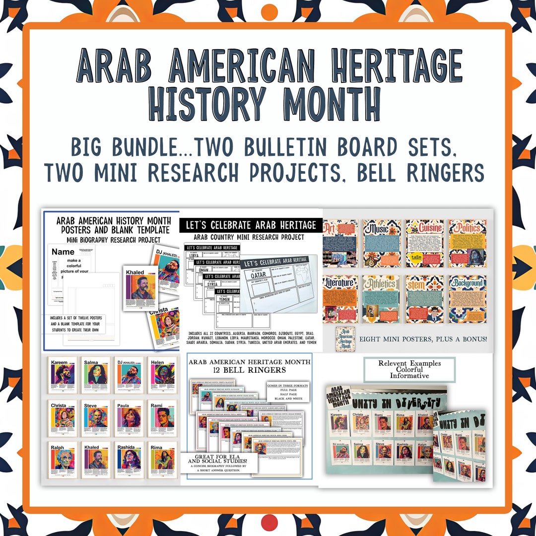 Arab American Heritage Month Bundle | Arab Americans History Activities ...