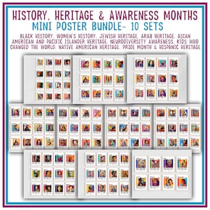 Heritage Month Poster Bundle | History Month Bulletin Board | Black and ...