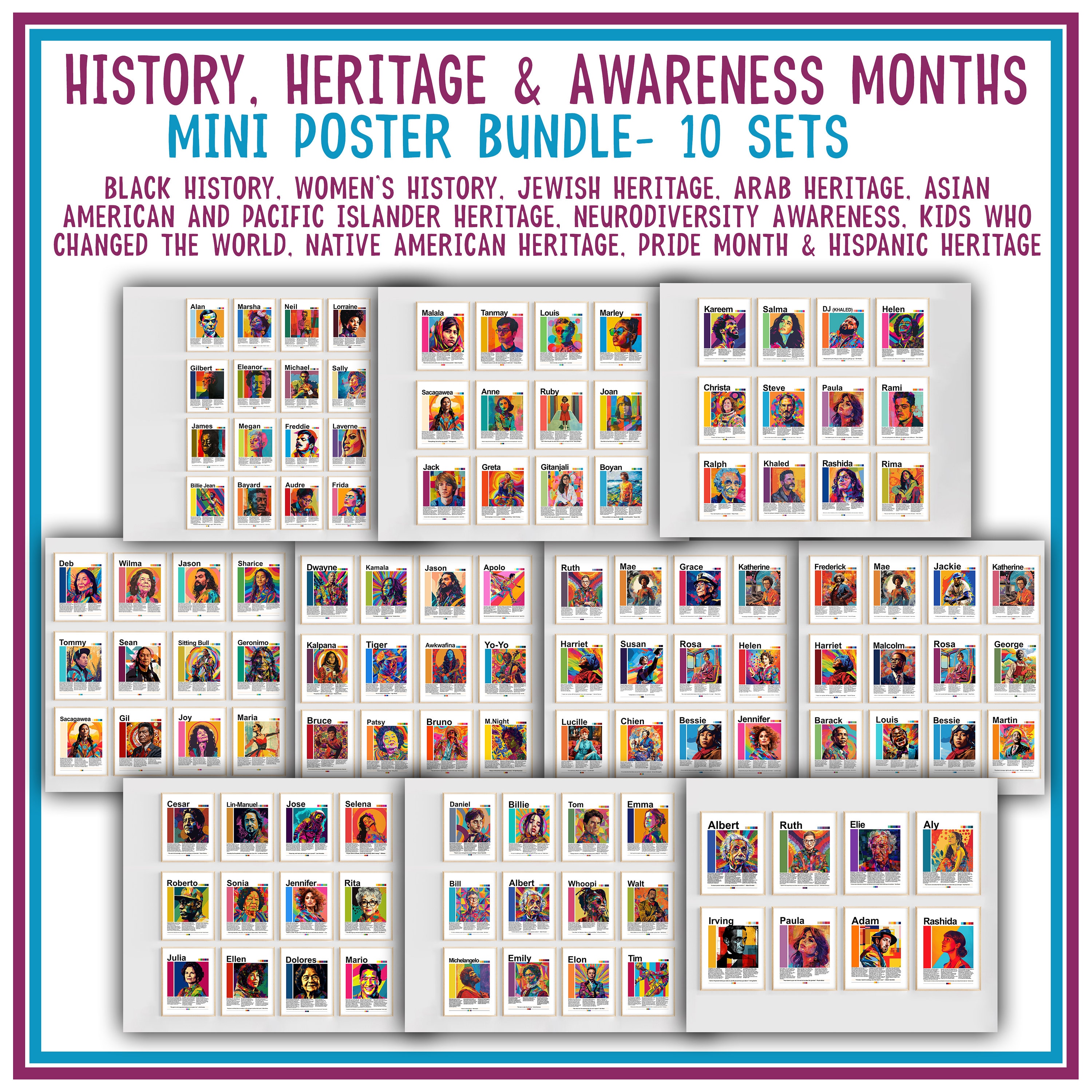 Heritage Month Poster Bundle | History Month Bulletin Board | Black and ...