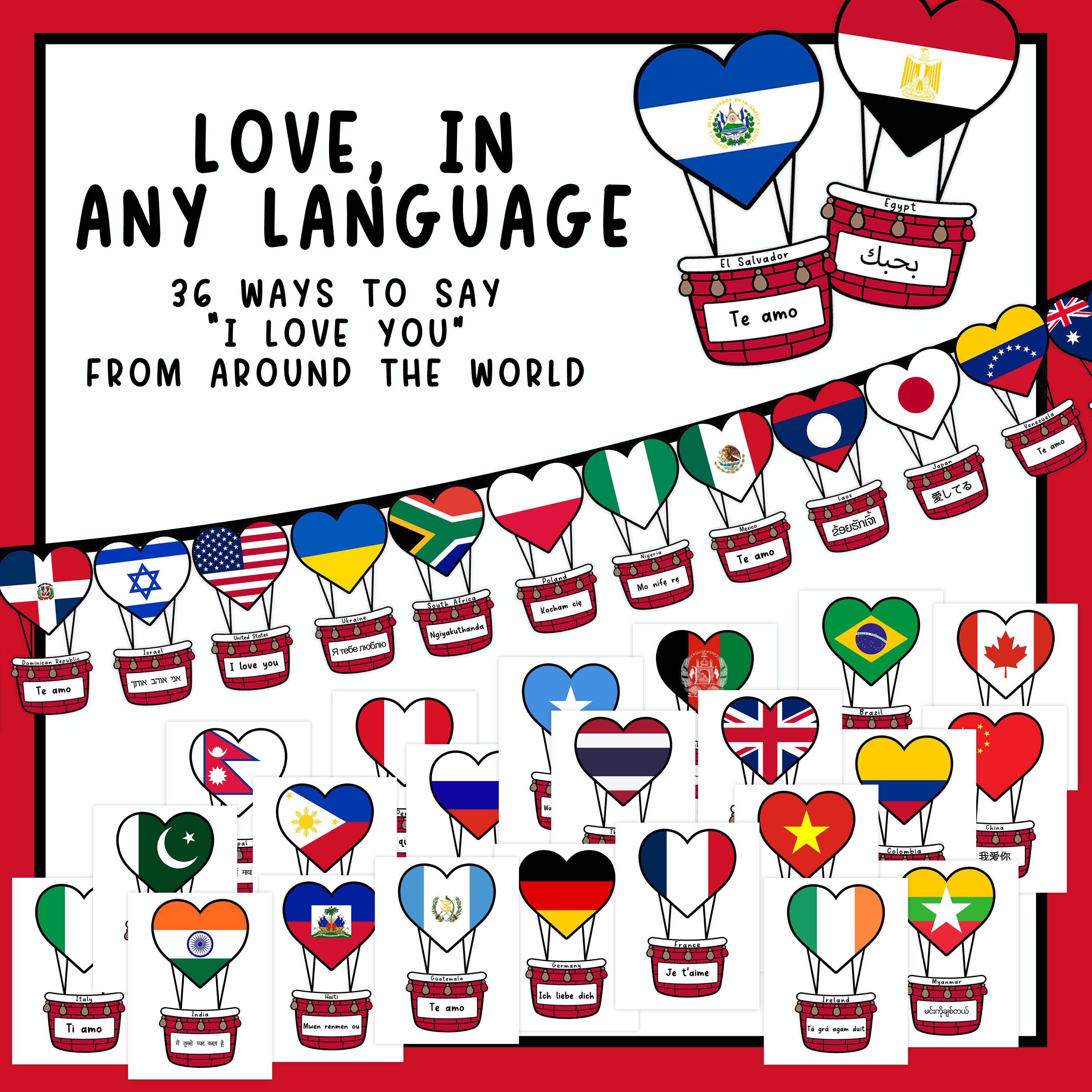 Love in Any Language Bulletin Board Set | Multicultural Classroom Decor ...