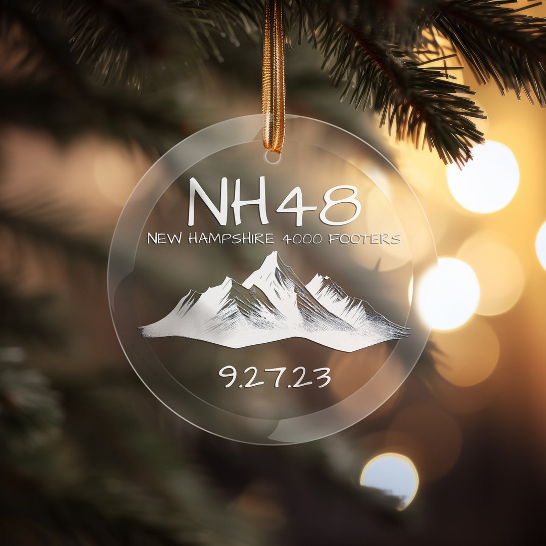 Custom NH48 Glass Ornament | New Hampshire 48 4000 Footers Christmas ...