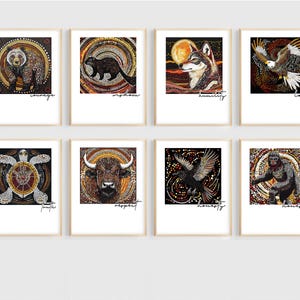 Seven Grandfather Teachings Dot Art Poster Set | Indigenous Animals ...