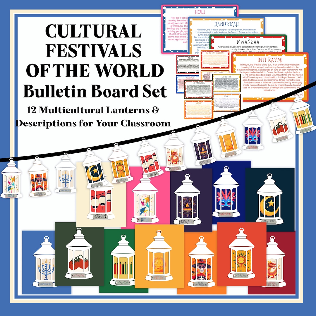 Cultural Festivals Bulletin Board | Lantern Classroom Banner | Holidays ...