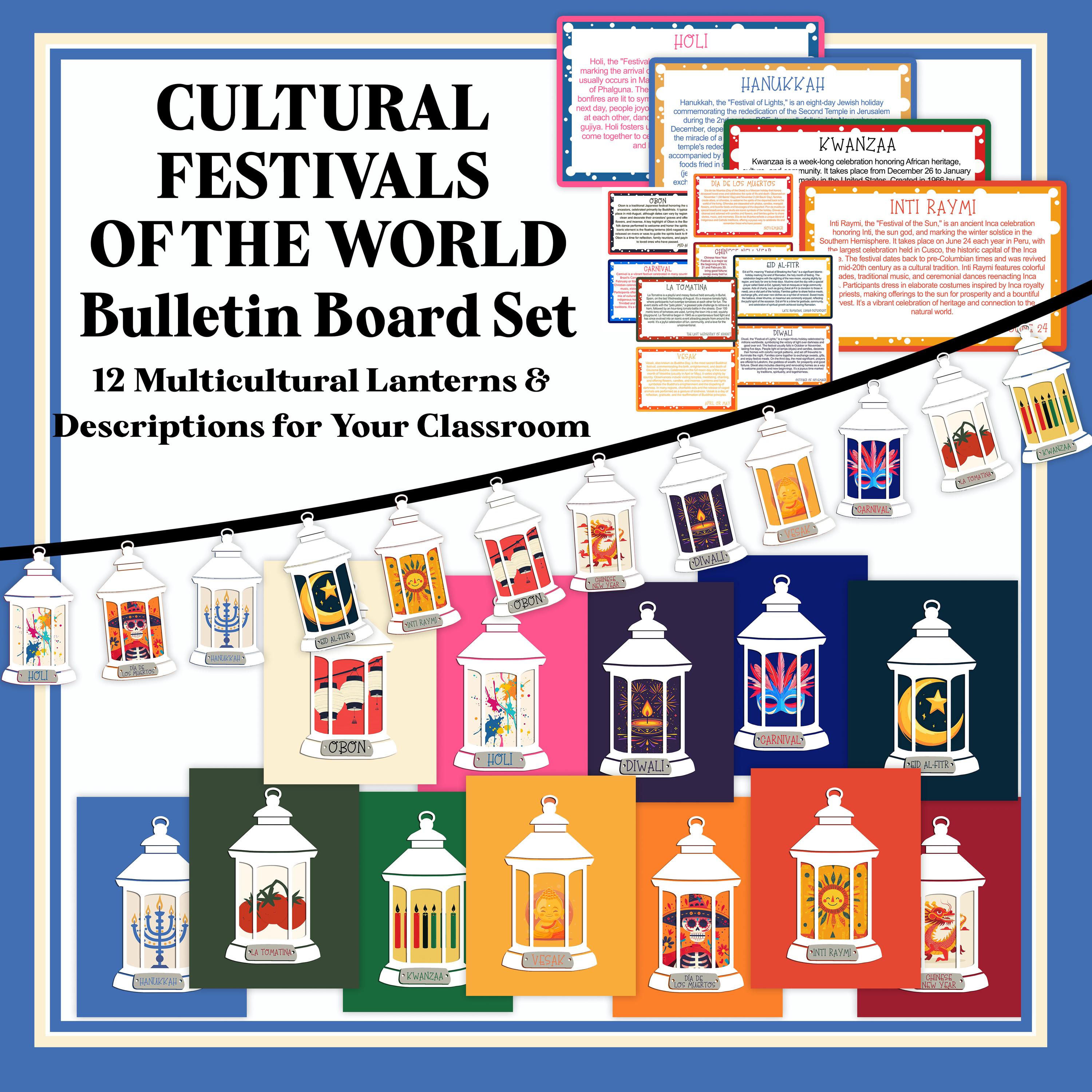 Cultural Festivals Bulletin Board | Lantern Classroom Banner | Holidays ...