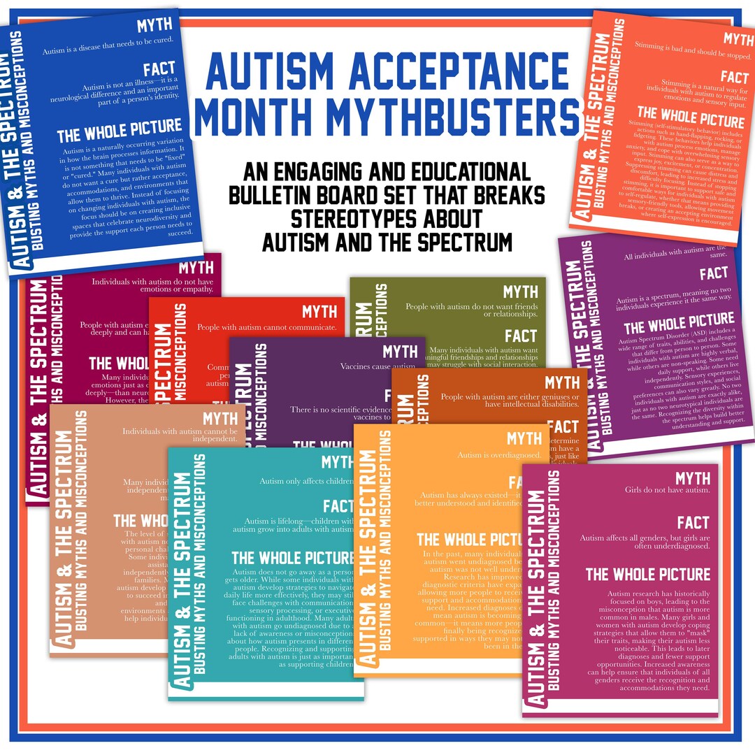 Autism Spectrum Myth Vs. Fact Bulletin Board Set | Neurodiversity ...