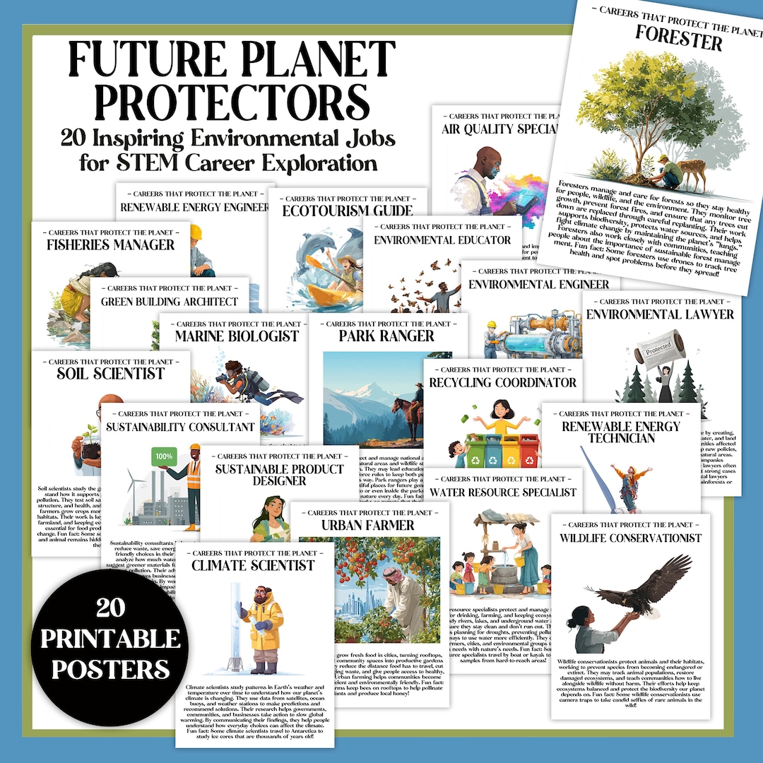 Careers That Protect the Planet Bulletin Board Set | Environmental Jobs ...