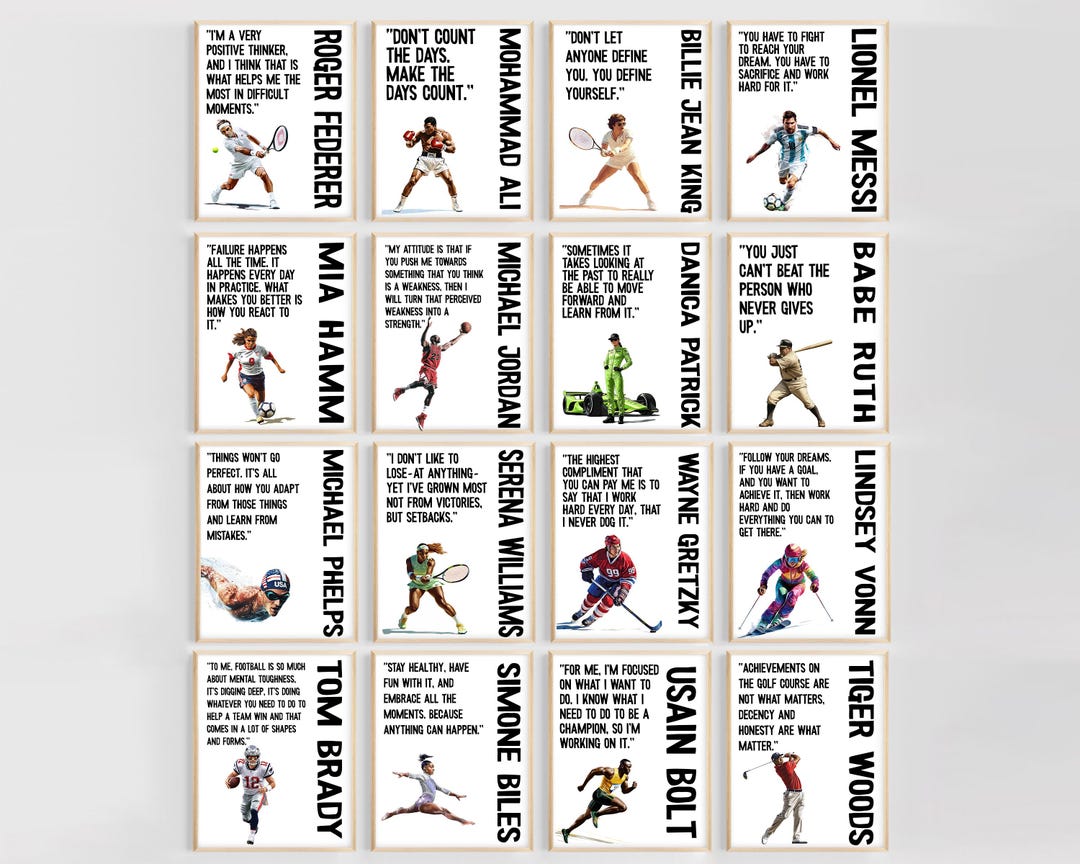 Famous Athletes Bulletin Board Set | Sports Role Models Posters | 16 ...