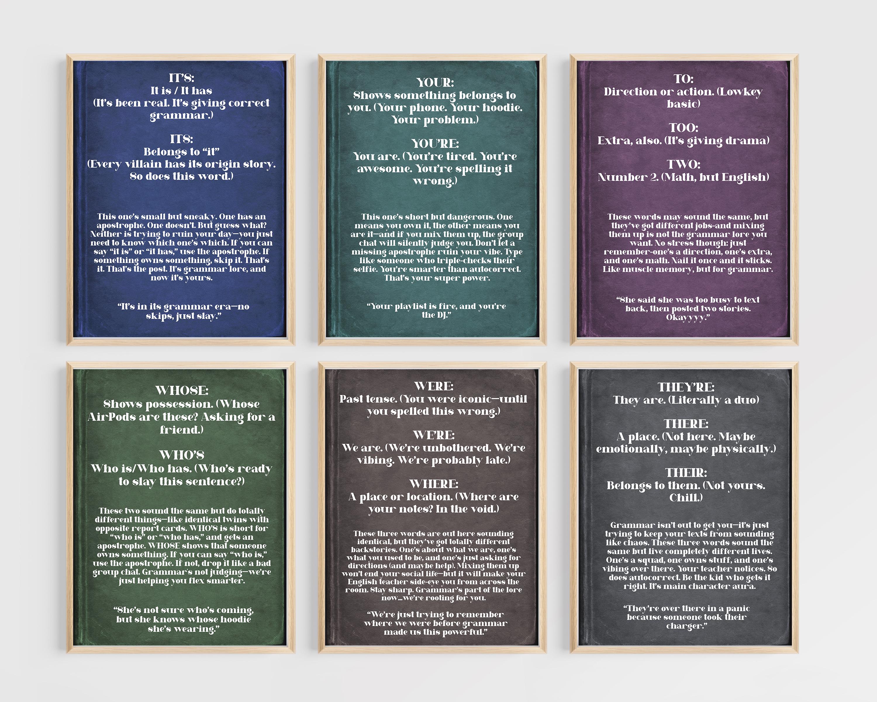 ELA Bulletin Board Posters | Funny Commonly Confused English Words ...