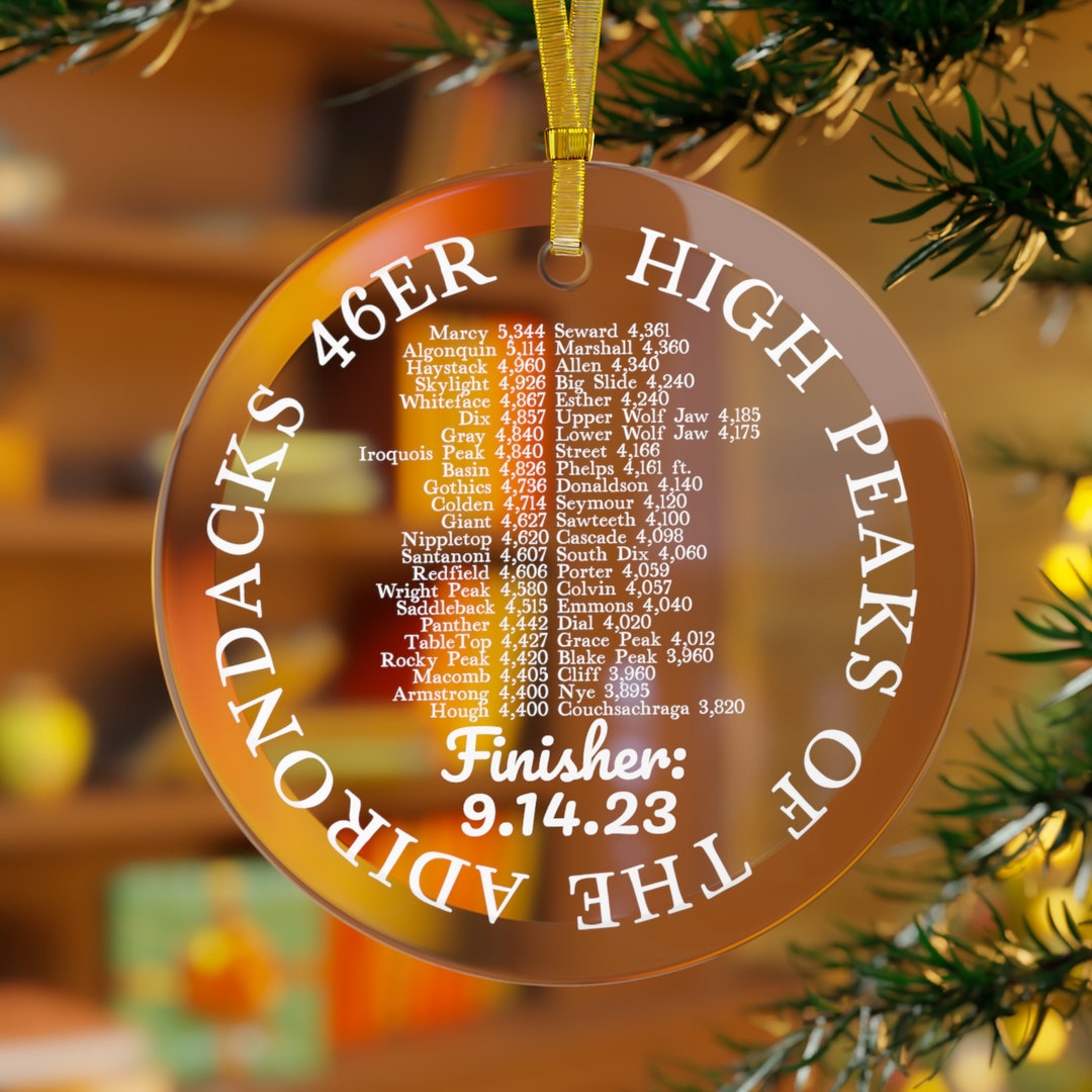 Custom Adirondacks 46er Glass Ornament | Personalized ADK 46ers High ...