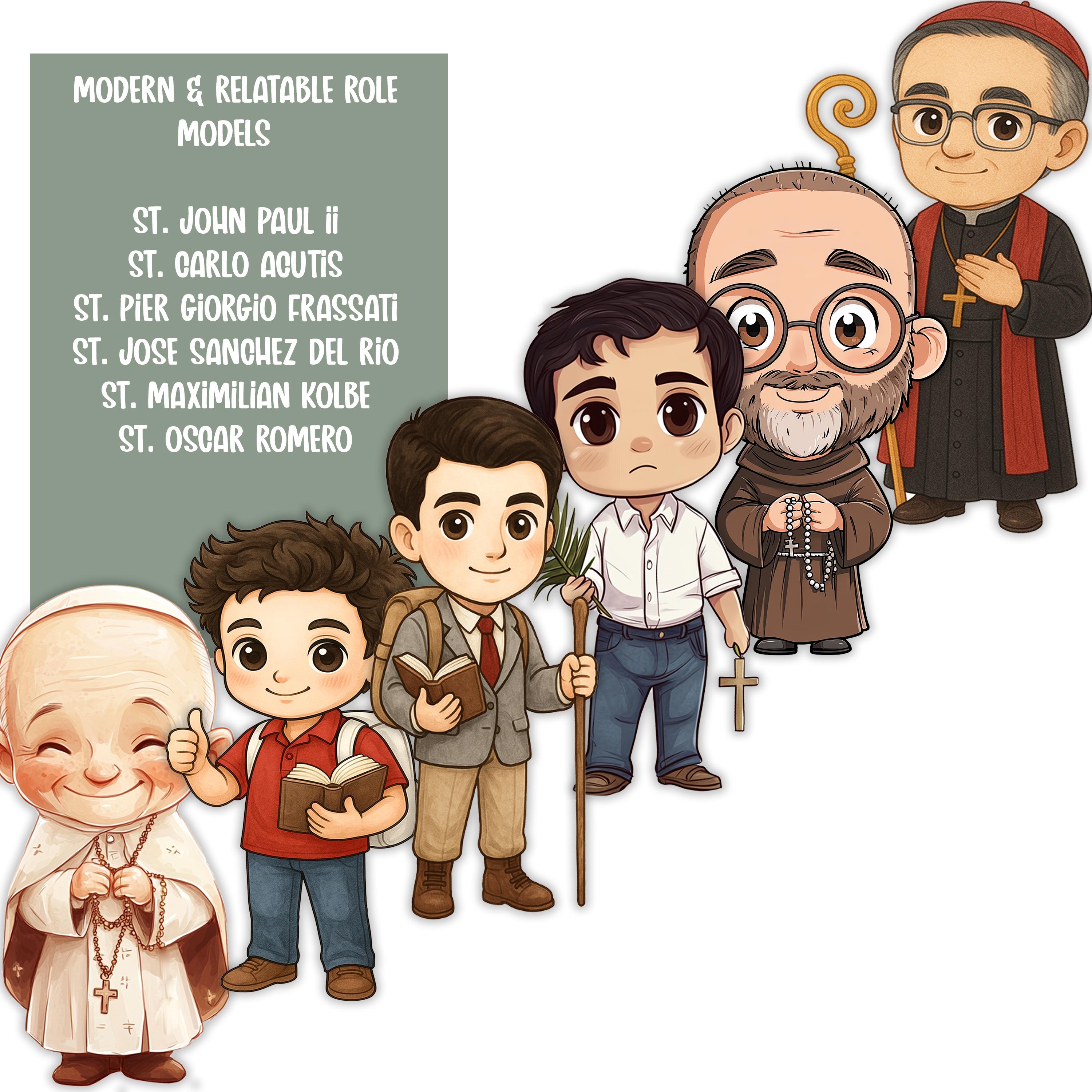 Catholic Saints Clipart Bundle, Printable Saint Illustrations for Kids ...