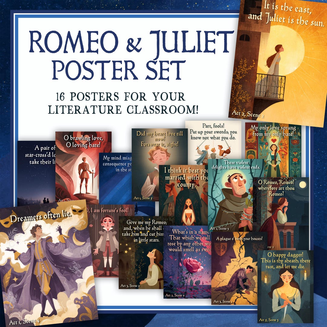 Shakespeare Romeo & Juliet Posters | English Literature Bulletin Board ...