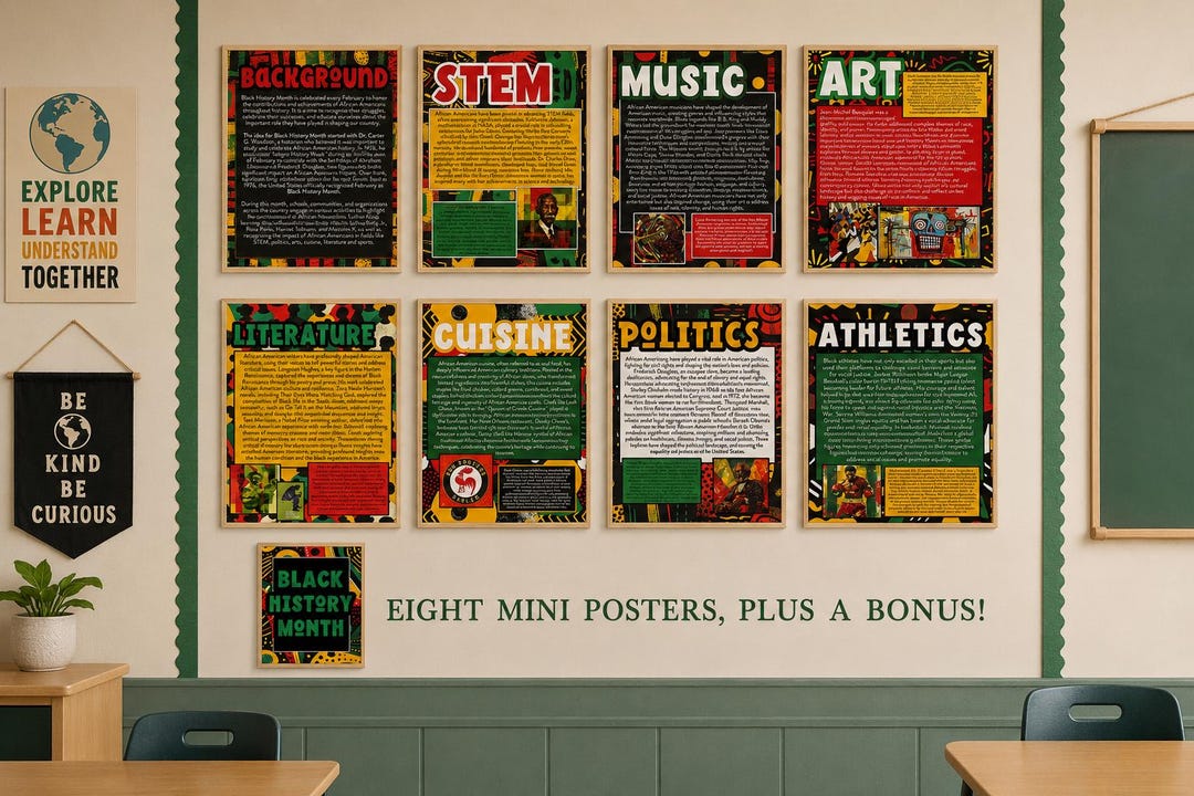 Black History Month Heritage Bulletin Board | Juneteenth Posters ...