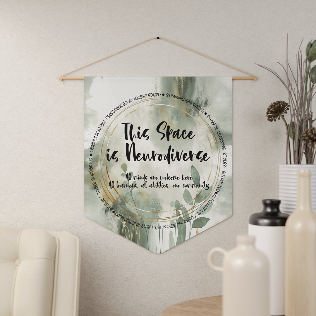 Neurodiverse Classroom Wall Pennant Neurodiversity Door Sign This Space ...
