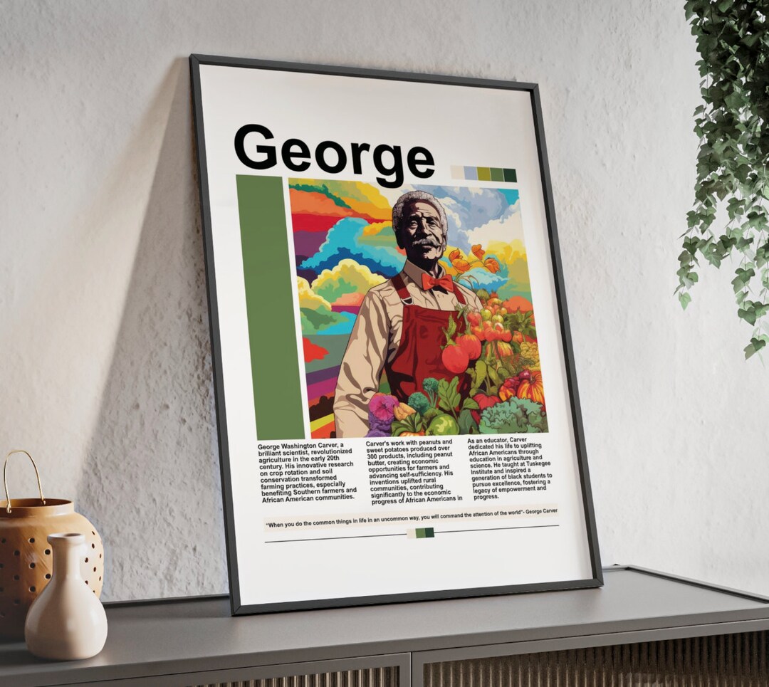 George Washington Carver Digital Art Print | Retro Black History Month ...