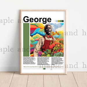 George Washington Carver Digital Art Print | Retro Black History Month ...
