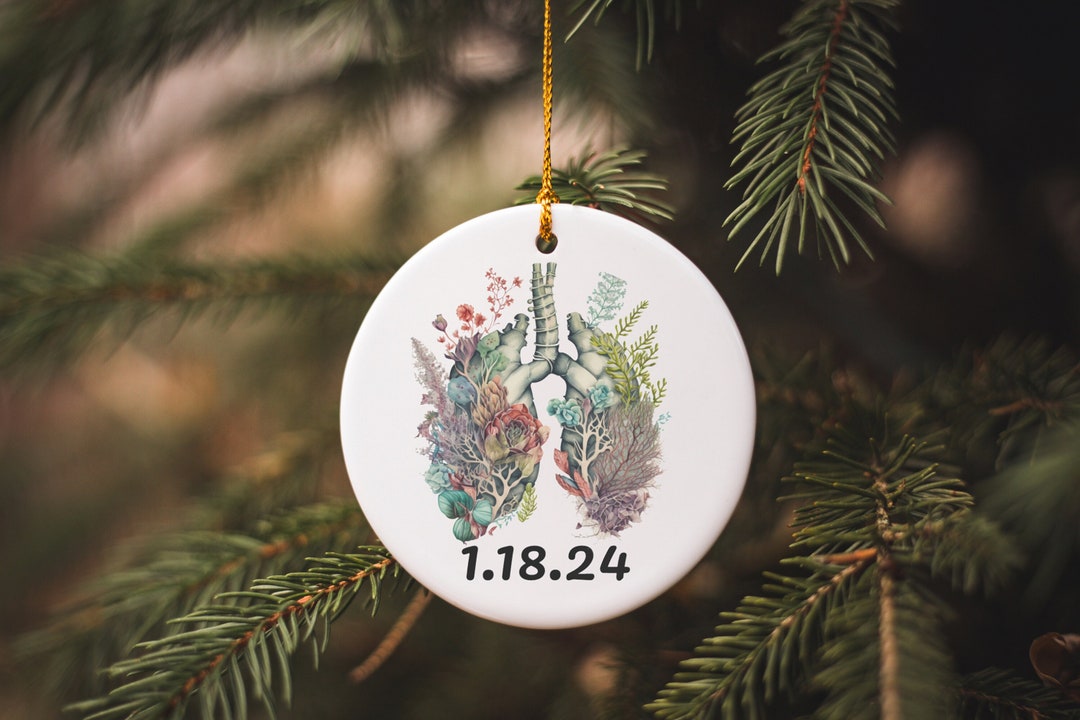 Custom Lungs Transplant Gift | Personalized Christmas Tree Ornament ...