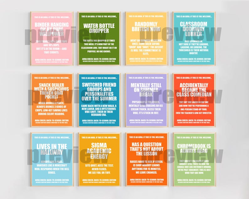 Funny Gen Alpha Behavior Posters | Unhinged Middle School Student Aura ...