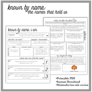 Names of God Bible Study Pages | Printable Christian Devotional for ...