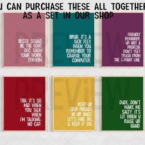 Funny Classroom Poster | High School Middle School Teacher Yeet Trash ...