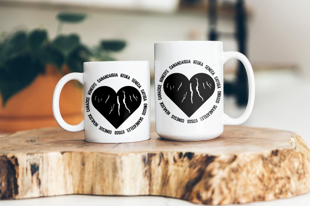 Finger Lakes Heart Mug | Finger Lake Cottage Coffee Mug | Boating ...