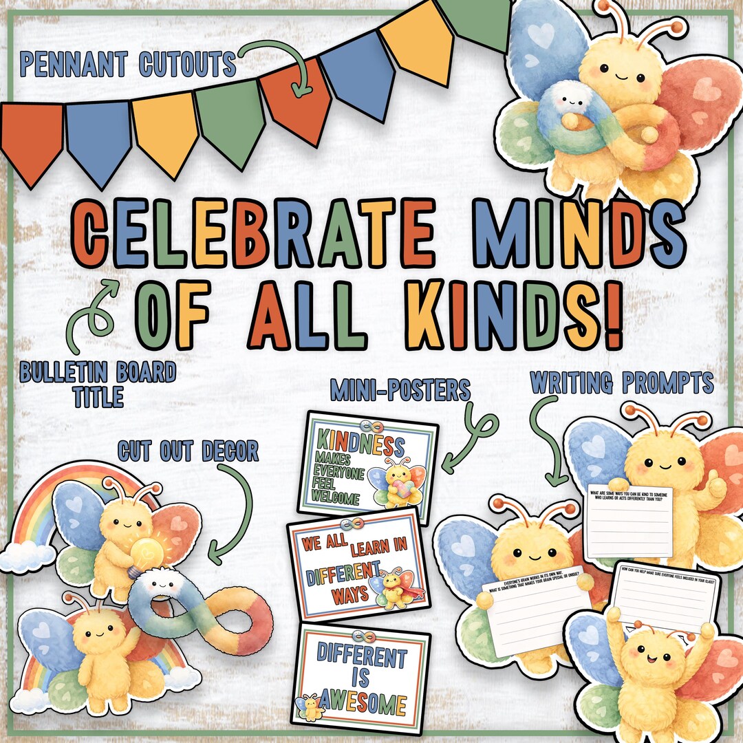 Autism Acceptance Bulletin Board Kit | Celebrate Minds of All Kinds ...